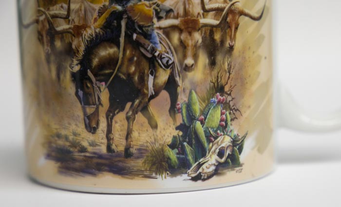 Chisholm Trail mug with gold rim - Chisholm Trail Heritage Center